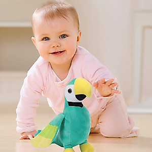CAZOYEE Cute Macaw Parrot Stuffed Animal, Green Bird Stuffed Plush Toy, Soft Parrot Plushie Doll Gift for Kids Children Boys Girls Baby, Creative Plush Bird Parrot Decor, 10”