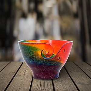 Ommi Handcrafted Resin Yarn Bowl, Knitting Resin Storage Bowl, Crochet Kit Organizer. (Rainbow)