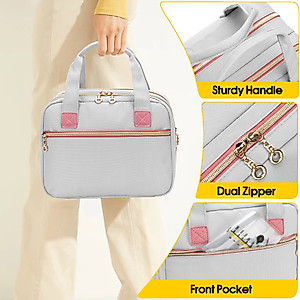 Damero Wearable Breast Pump Bag Compatible with Medela Electric Breast Pump, Carrying Case for Pump in Style Max Flow, Freestyle Flex, Swing Maxi Pump and Parts, Light-Gray Pink (Bag Only)