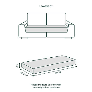 CHUN YI Stretch Loveseat Couch Cushion Cover Suitable for 2 Settee, Sofa Seat Slipcover with Spandex Jacquard Fabric(Medium,Grey)