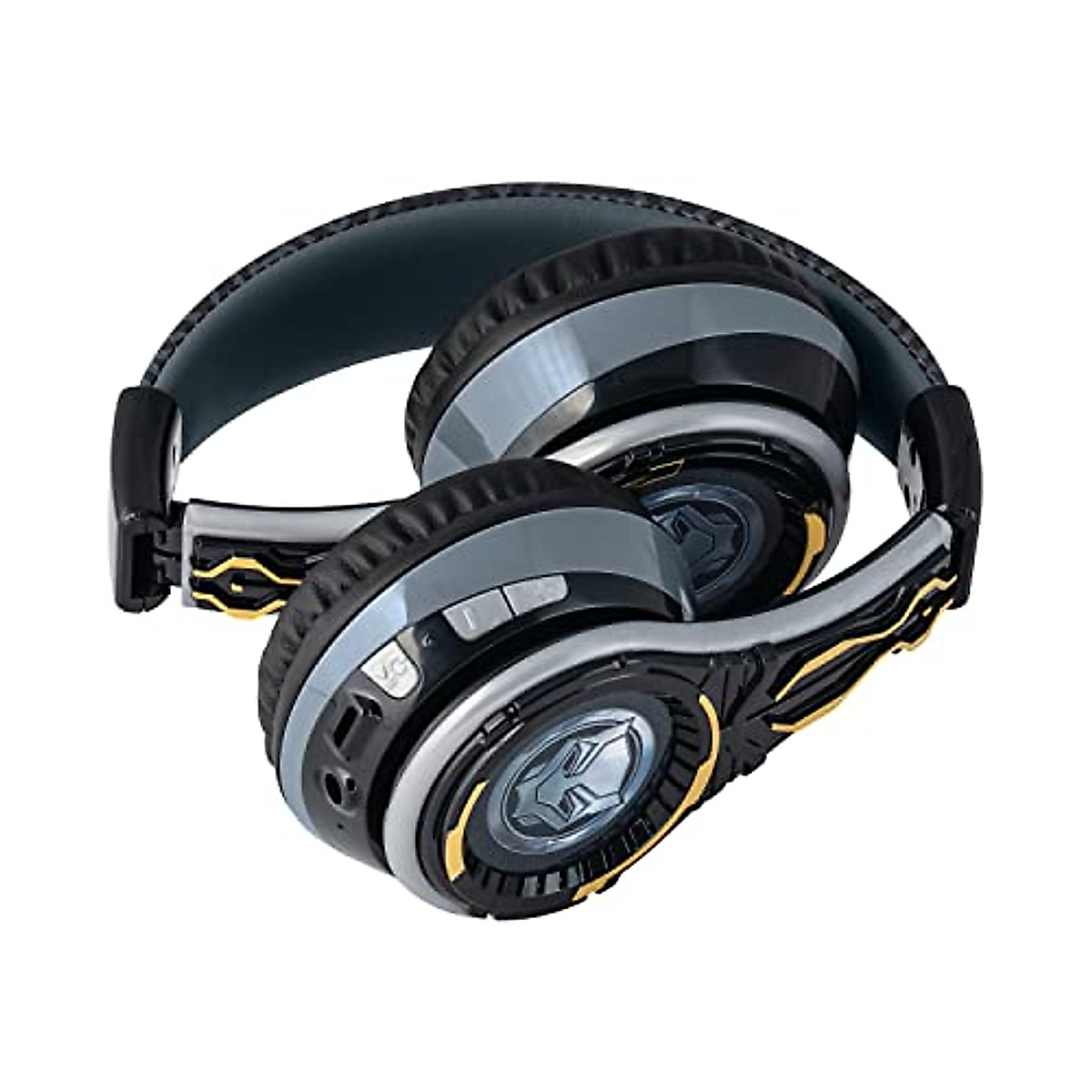 eKids Black Panther Wakanda Forever Bluetooth Headphones, Wireless Headphones with Microphone Includes Aux Cord, Volume Reduced Kids Foldable Headphones for School, Home, or Travel