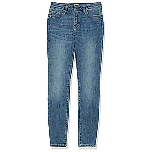 Amazon Essentials Women's Mid Rise Curvy Skinny Jean, Medium Wash, 10 Long