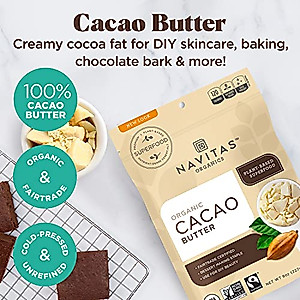 Navitas Organics Cacao Butter, 8 Ounce — Organic, Non-GMO, Fair Trade, Gluten-Free