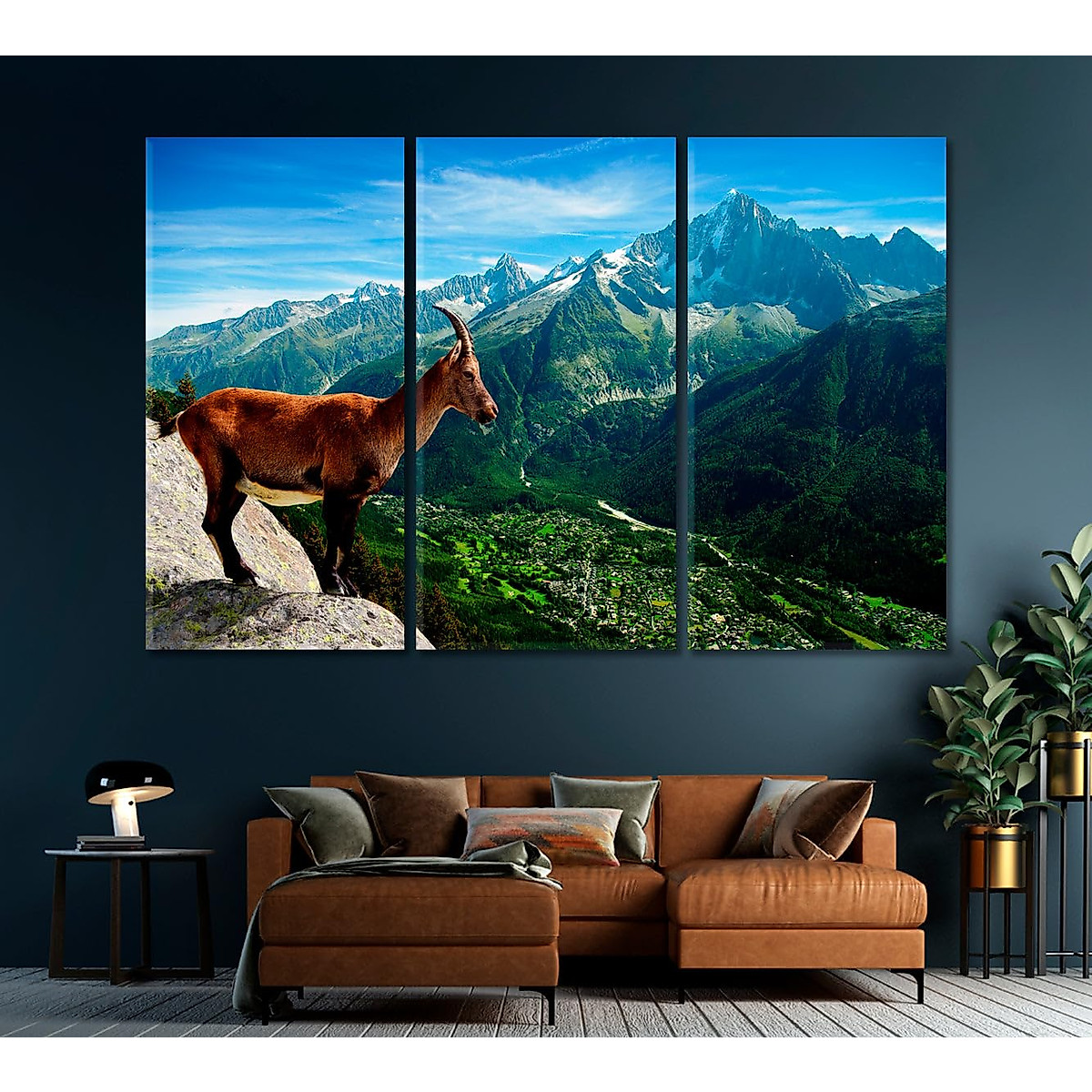 Mountain Goat Looks at Landscape Canvas Print 5 Panels / 36x24 inches