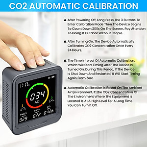 Chaoos 6-in-1 Indoor Air Quality Monitor, Detects CO2, PM2.5, PM10, AQI, Temp and Humidity, AQI Monitor with Alarm, CO2 Monitor for Home, Cellars, Grow Tents, Offices