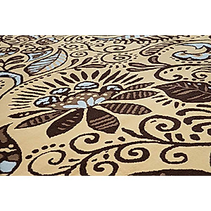 United Weavers Dallas Bandanna Area Rug - Blue, 8x11, Paisley Indoor Rug with Graphic Pattern, Jute Backing