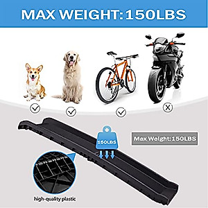 62”L Heavy Duty Portable Folding Dog Ramps for Large Dogs SUV, Truck Car Ramp Stairs Step Ladder for Pet, Non-Slip Design for Pool Boat