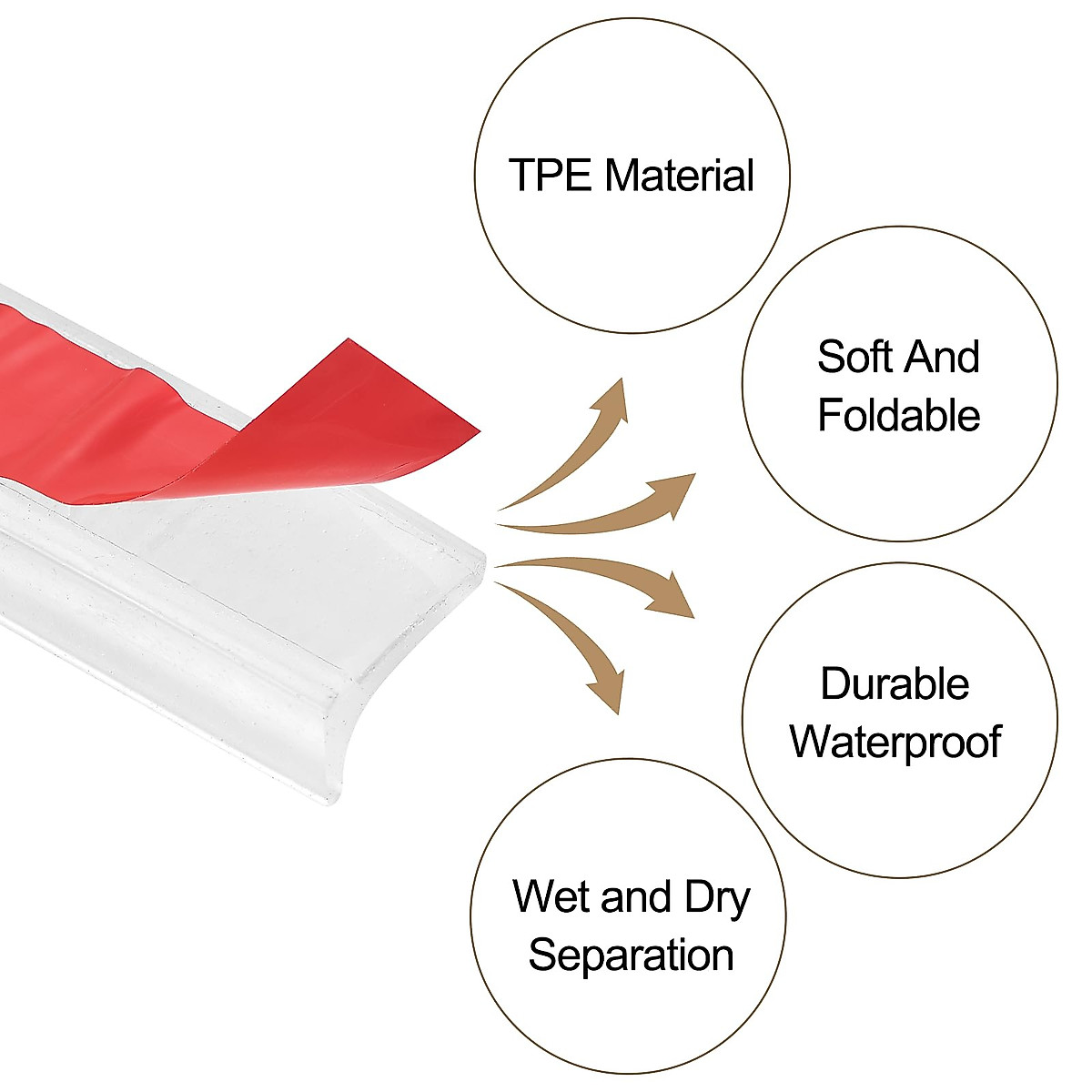 uxcell Water Barrier for Sink, 67 Inch Water Stopper Shower Barrier Water Blocker for Kitchen Sink Countertop Sink Cooktop Bathroom to Keeps Wet and Dry Separation, Transparent