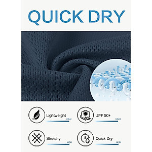 JWM Mens Long Basketball Shorts with Zip Pockets - 11" Mesh Athletic Gym Workout Sport Shorts Quick Dry Lightweight Navy