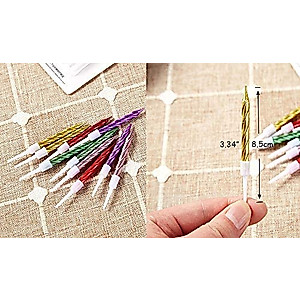 3.5" 5" Short Long Gold Candles for Birthday Cakes Topper Decor for Small Middle Large Birthday Party Cake for Women Child Men Girl (Candy Orange, Short Candle)