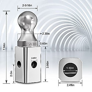 GNXA2000 2-5/16" Gooseneck Ball Hitch, Gooseneck Trailer Ball, Replacement Gooseneck Ball, Compatible with B&W Trailer Hitches，30,000lbs Load Capacity