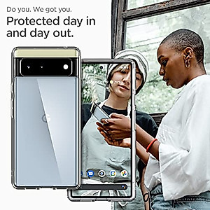 Spigen Ultra Hybrid [Anti-Yellowing Technology] Designed for Google Pixel 6 Case (2021) - Crystal Clear