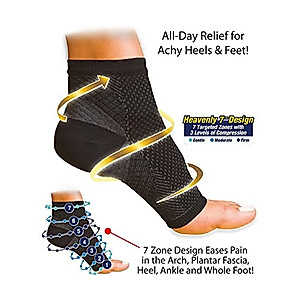 SVDpirit Compression Foot Sleeves for Men & Women(1 Pair) BEST Plantar Fasciitis Socks for Plantar Fasciitis Pain Relief, Heel Pain, and Treatment for Everyday Use with Arch Support,Holds Shape & Better Than a Night Splint HJL004C (Large, Coppery)