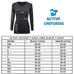 Women's Under Scrubs Long Sleeve T-Shirt Comfort V-Neck Medical Underscrub Tee -Super Soft and Stretchy (Heather Charcoal, Medium)