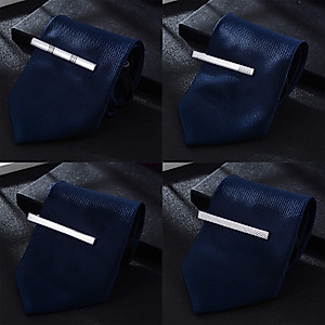 Tornito 4Pcs Tie Clips Set for Men Tie Bar Clip Set for Regular Skinny Ties Necktie Wedding Business Clips for Men