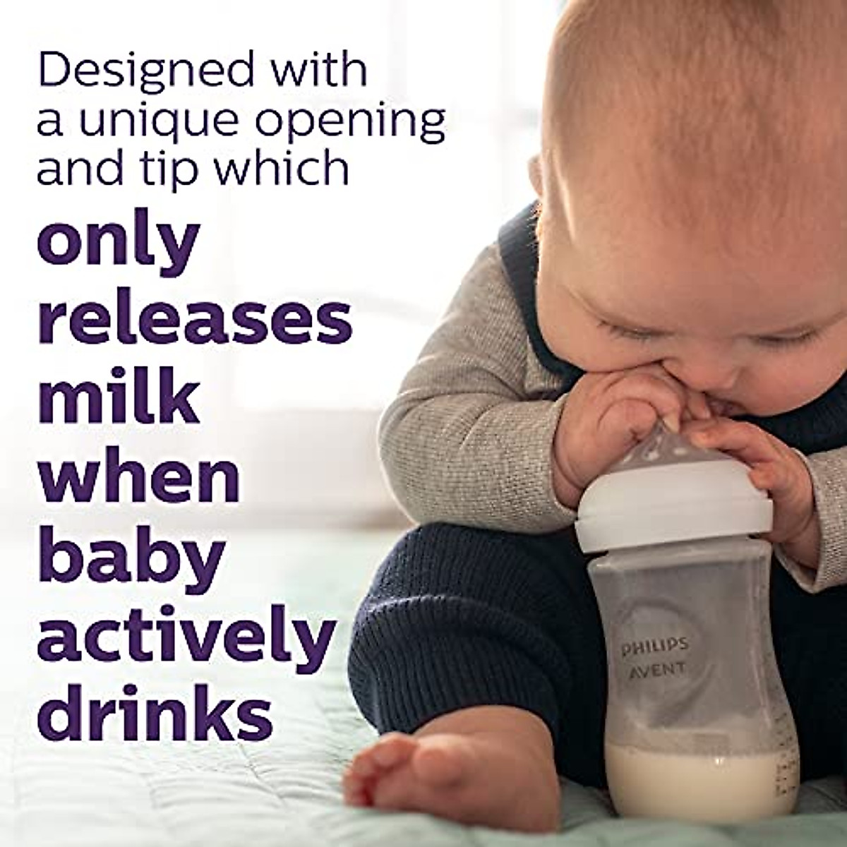 Philips Avent Natural Baby Bottle with Natural Response Nipple, Purple Baby Gift Set, SCD837/01