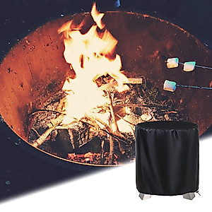 TripDock 22.8 Inch Fire Pits Cover-Waterproof 600D Heavy Duty Round Fire Bowl Cover