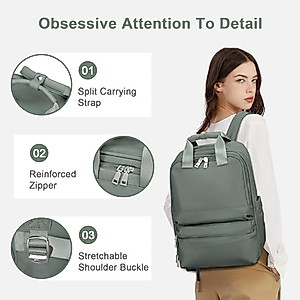 suratio Travel Laptop Backpack for Women Teacher Work Backpack Carry On Bags for Airplane Waterproof Backpack With Laptop Compartment Backpack for Traveling On Airplane Travel Essential Army Green