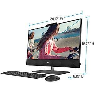 HP Pavilion 27 Touch Desktop 512GB SSD 32GB RAM Win 10 Pro (Intel 10th gen CPU w/Six cores and Turbo Boost to 4.30GHz, 32 GB RAM,512 GB SSD, 27-inch FHD Touch, Win 10 Pro) PC Computer All-in-One Black