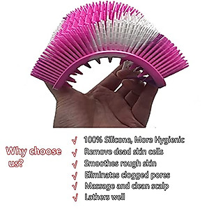 Cinlitek 2Pack Dual Sided Silicone Body Scrubber for Exfoliating, Shower&Scalp Massage, 2 in 1 Bath&Shampoo Brush,Soft Body Exfoliator Silicone Loofah Shower Scrubber Brush for All Kinds of Skin