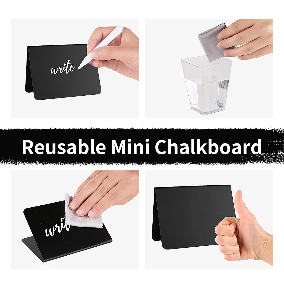 12 Pack 4"x3"Mini Chalkboard Signs for Chalk Sign for Food - Party - Buffet - Table Sign Chalkboard - Wedding - Bakery - Small Chalkboard Sign - Mini Chalkboard Signs for Food