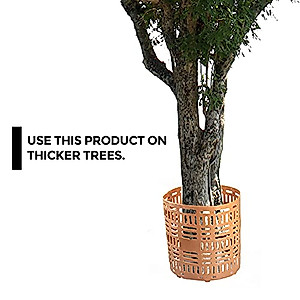 HAPPY SWAN 6 Pack of Tree Guard Trunk Protector Resizable Weather-Proof Durable Plastic Brown Protective Agains Dogs, Deer, Rats, and Rabbits and Weed Wacker with Digging Glove