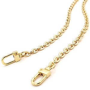 NEXT FASHION Oval Purse Chain Flat Gold Light Weight Crossbody Shoulder Strap Polished Quality - (40" / 100cm)