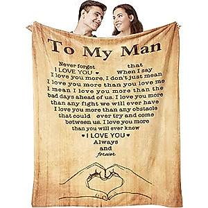 Basiole Gifts for Boyfriend Husband Blanket, I Love You Gifts for Him, Romantic Gifts for Men, Anniversary Birthday Gifts for Boyfriend, Valentines Day Gifts for Boyfriend Throw Blankets 50"X60"