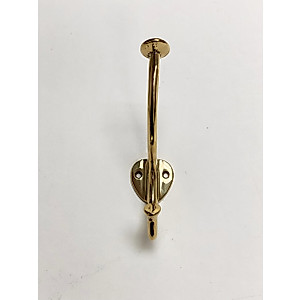 Haute Knobs Polished Unlacquered Brass Ellie Wall Hooks, Brass Robe Coat Hook