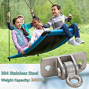 Butizone Heavy Duty Swing Hangers 304 Stainless Steel for Wooden Sets, Swing Hooks Screws Bolts with Snap Hooks for Playground, Porch, Swing Seat, Indoor Outdoor, Set of 2 (Mounting Hardware Included)
