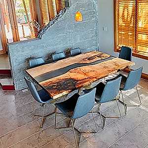 Epoxy Table, Epoxy Resin River Table, Live Edge Wooden Table, Natural Wood,Dining table, Natural Epoxy Table, Resin Table 54x27 inch