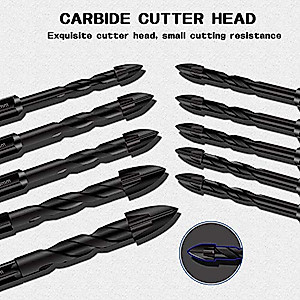 20PC Masonry Drill Bits, Mgtgbao Concrete Drill Bit Set for Tile,Brick, Plastic and Wood,Tungsten Carbide Tip Best for Wall Mirror and Ceramic Tile on Concrete and Brick Wall with Size 5