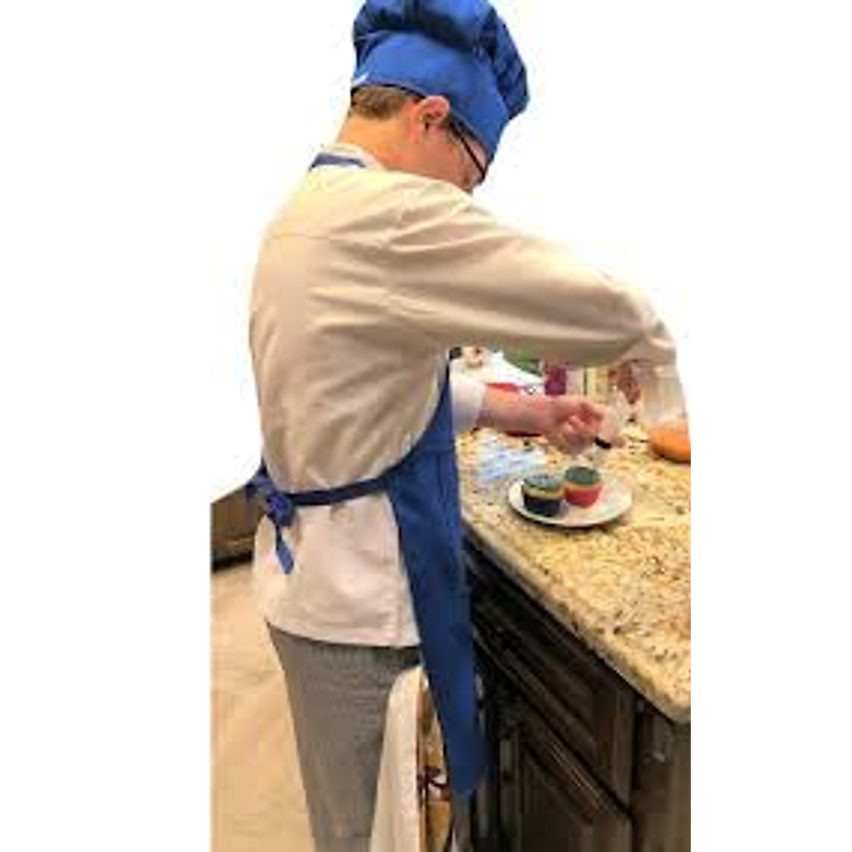 CHEFSKIN Set of 3 White Fabric Apron to Decorate with Marker, Paint, Iron on or Embroidery for Kids Small 4-8 Years