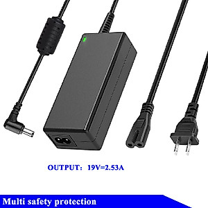 TYZEST 19V Ac Adapter for LG Electronics 19'' 20'' 22'' 23'' 24'' 27'' LED LCD Monitor LED LCD HDTV Widescreen Flatron IPS236V IPS236-PN E2750VR-SN Replacement Power Supply Charger Cord 9.84 FT