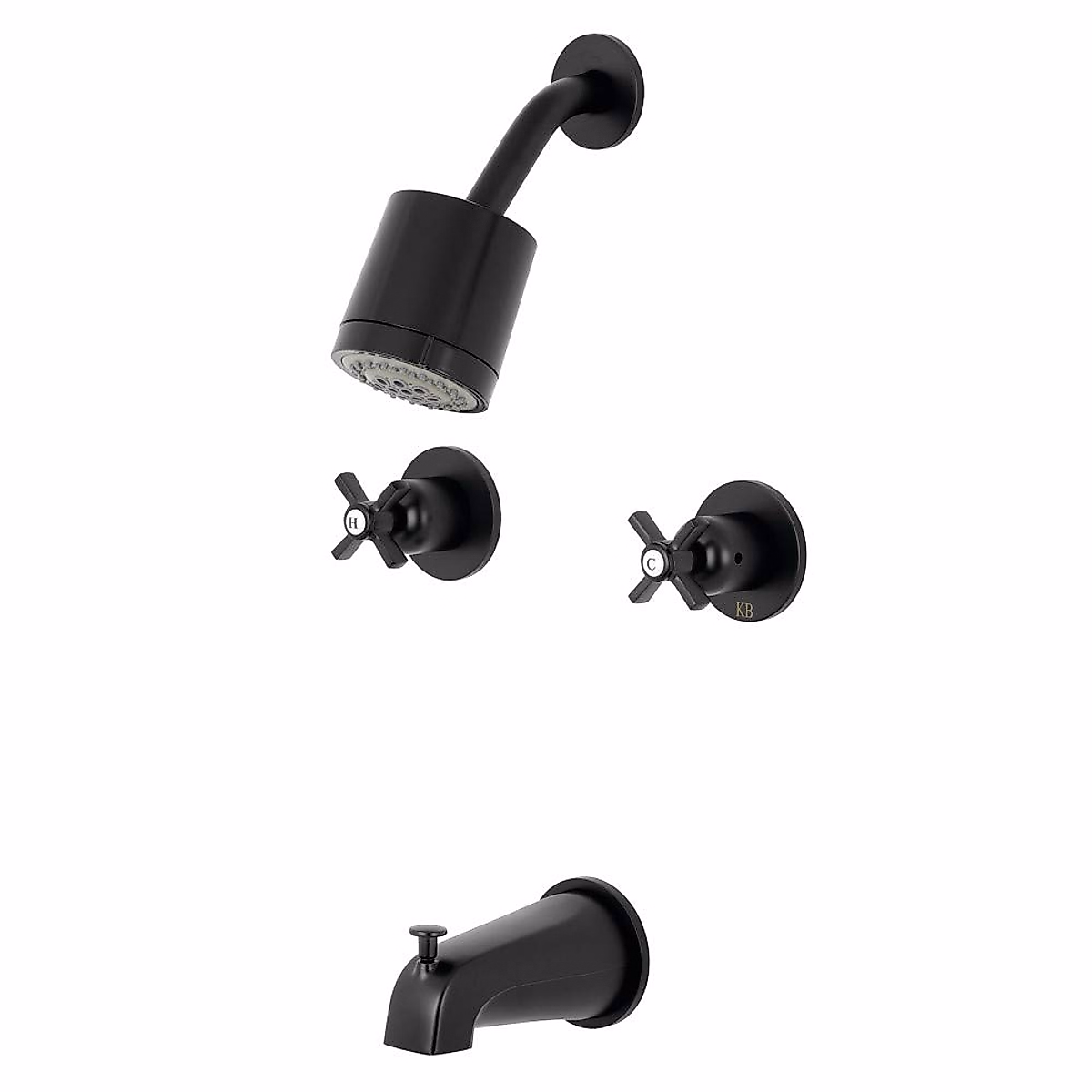 Kingston Brass KBX8140ZX Millennium Tub and Shower Faucet, Matte Black 7.31 x 8 x 72