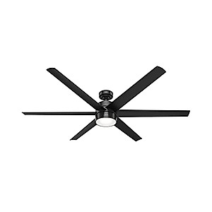 Hunter Fan Company 59628 Solaria Ceiling Fan, 72", Matte Black