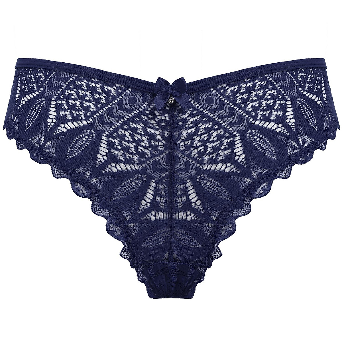 Avidlove Women‘s Cheeky Underwear Floral Lace Panties Criss Cross Bikini Panties Dark Blue M