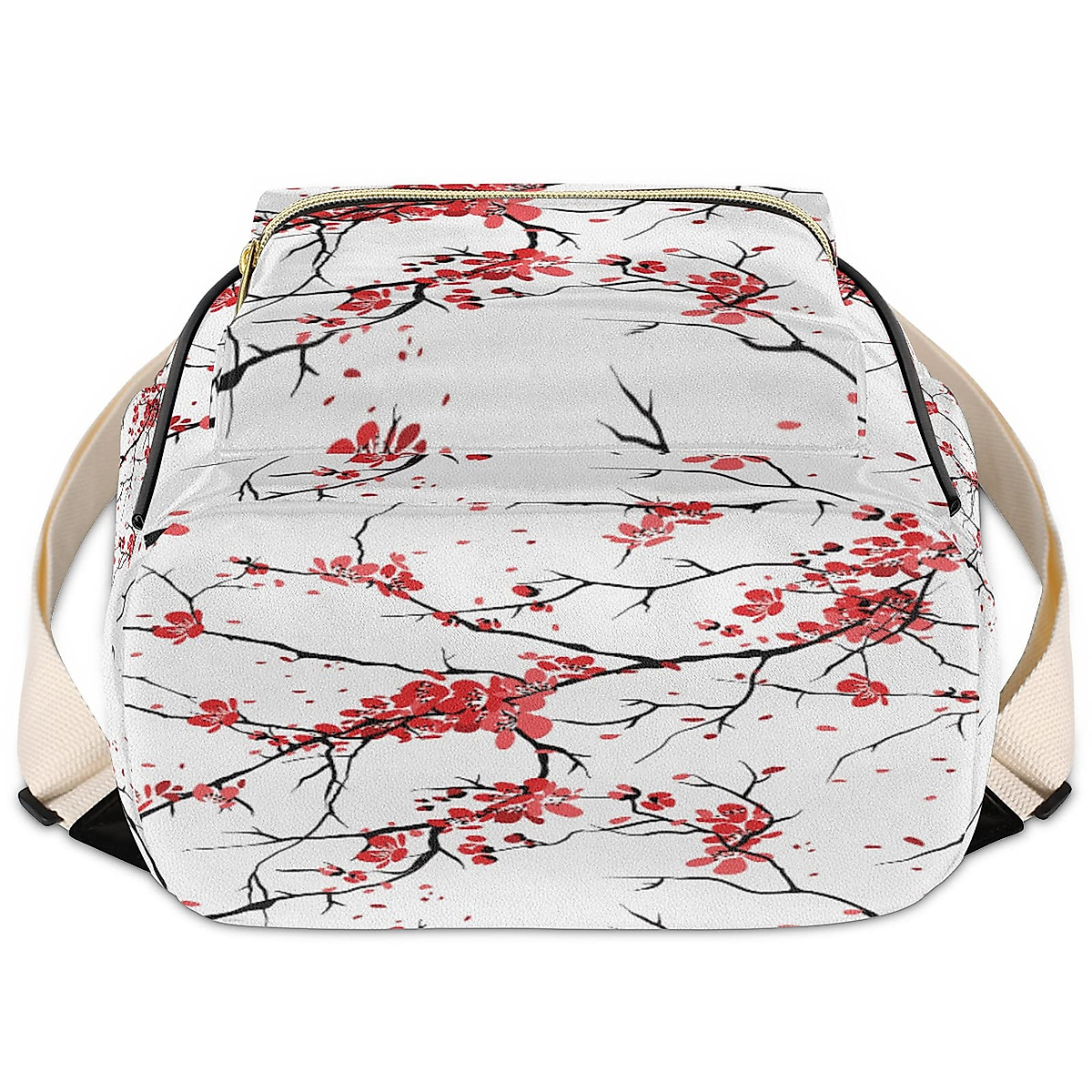 Japan Cherry Blossoms Mini Backpack Purse for Women, Cherry Blossoms Flowers Leather Small Backpack Casual Travel Daypacks Shoulder Bag for Girls Teen