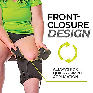 BraceAbility Plus Size Knee Brace - Bariatric Hinged Wraparound Sleeve for Extra-Large Legs and Obese Thighs to Support Meniscus Tears, Arthritis Pain, Tendonitis, Ligament Injuries and Sprains (6XL)