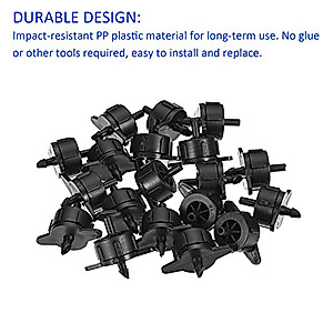 M METERXITY 60 Pack Irrigation Drip Emitters - Garden Lawn Pressure Compensating Dripper Constant Flow Apply to Watering System (33x23.5mm Black)