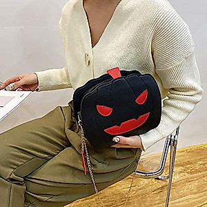 KUANG! Women Pumpkin Shoulder Bag Novelty Devil Crossbody Purse Fashion Halloween Trick or Treat Purses and Handbags for Girls (Silver)