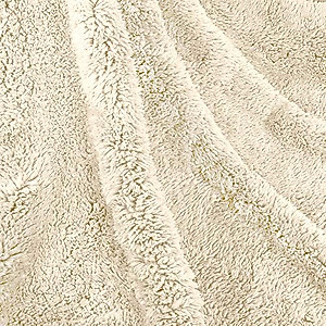 PetAmi Fluffy Waterproof Dog Blanket for Small Medium Dogs, Soft Warm Pet Sherpa Throw Pee Proof Couch Cover, Reversible Cat Puppy Bed Blanket Sofa Protector, Plush Washable Pad (Beige Cream, 29x40)