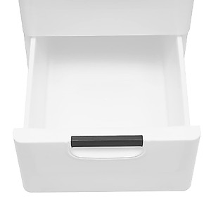 5 Layers Stackable Storage Cabinet, Vertical Clothes Organizer, Plastic Chest Closet w/Drawers, Easily Assemble for Bathroom,Cabinet,Closet,Makeup,Pantry organization and Storage (White)