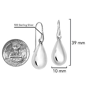 Modern Chic Teardrop .925 Sterling Silver Dangle Earrings
