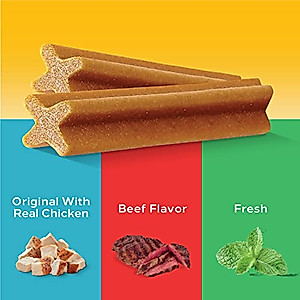 PEDIGREE DENTASTIX Large Dog Dental Care Treats Original, Beef & Fresh Variety Pack, 2.73 lb.Pack (51 Treats)