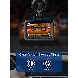 Dash Cam, FHD 1080P WiFi Dash Camera for Cars with 32GB SD Card, 2.45 inch IPS Screen, 2 Mounting Ways, Night Vision, WDR, Accident Lock, Loop Recording, Parking Monitor