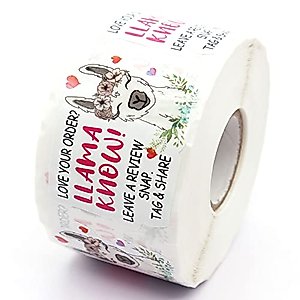 Love Your Order Let Llama Know Stickers,Thank You Stickers,Handmade Stickers,Small Shop Stickers,Envelopes Stickers for Small Business, Online Retailers,Handmade Goods,500 Labels Per Roll