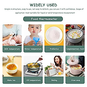 Zerodeko Digital Thermometer Digital Meat Temperature Gauge Cooking Food Steak for Grilling Oven Digital BBQ Kitchen for Cooking Kitchen Supplies Dairy Turkey Stainless Steel Barbecue Baby