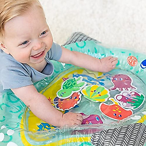 Infantino Wee Wild Ones Pat & Play Water Mat - Narwhal Themed Water mat for Infants and Older Babies, for Tummy time and Sensory Play