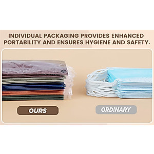 NEWLA Face Mask Disposable Adult - 4 Ply Protection Masks 50 Pack Individually Wrapped Mask Multicolored Breathable Safety Masks for Women & Men